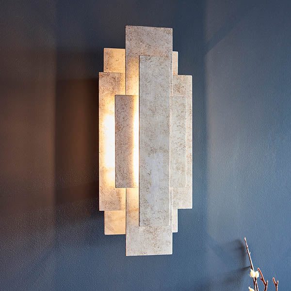 Musa Rectangular Silver Panel Wall Light – Decor Lighting