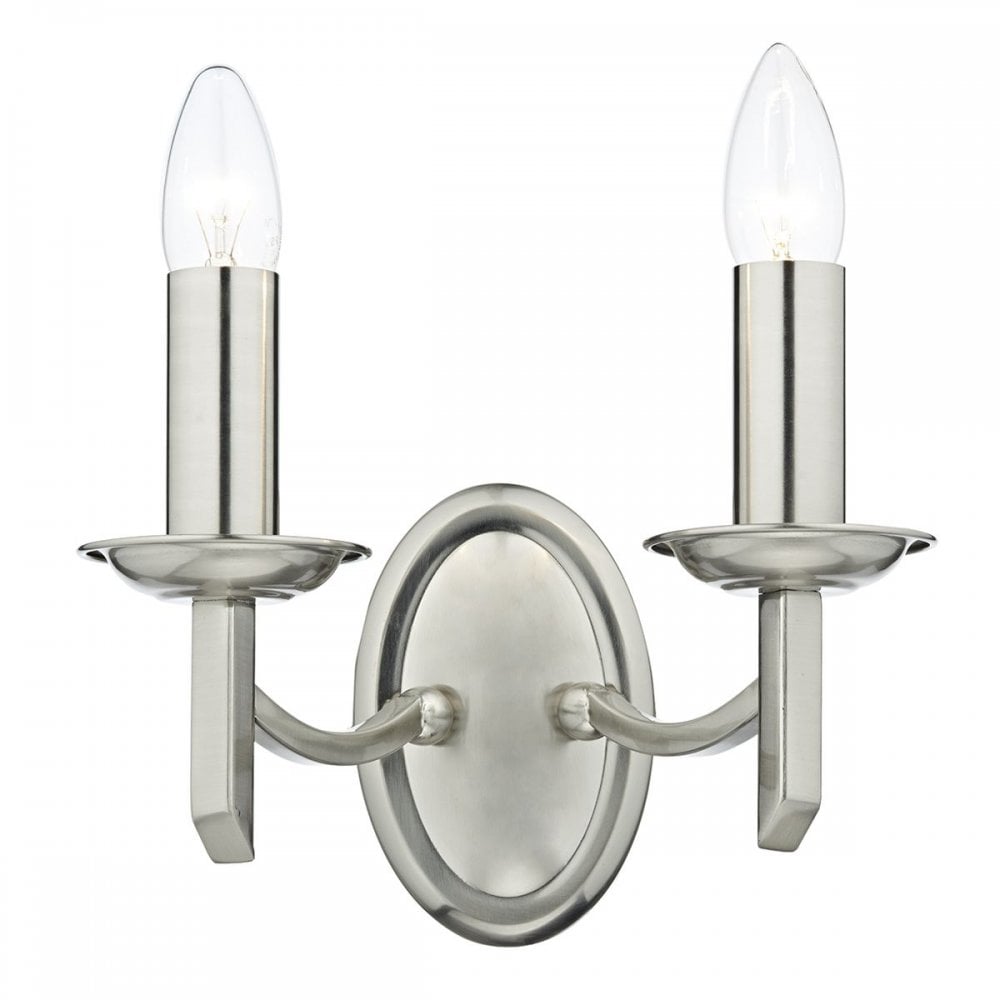 Ambassador Satin Chrome Double Wall Light – Decor Lighting