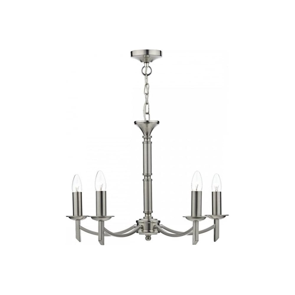 Ambassador Satin Chrome 5 Light Chandelier – Decor Lighting