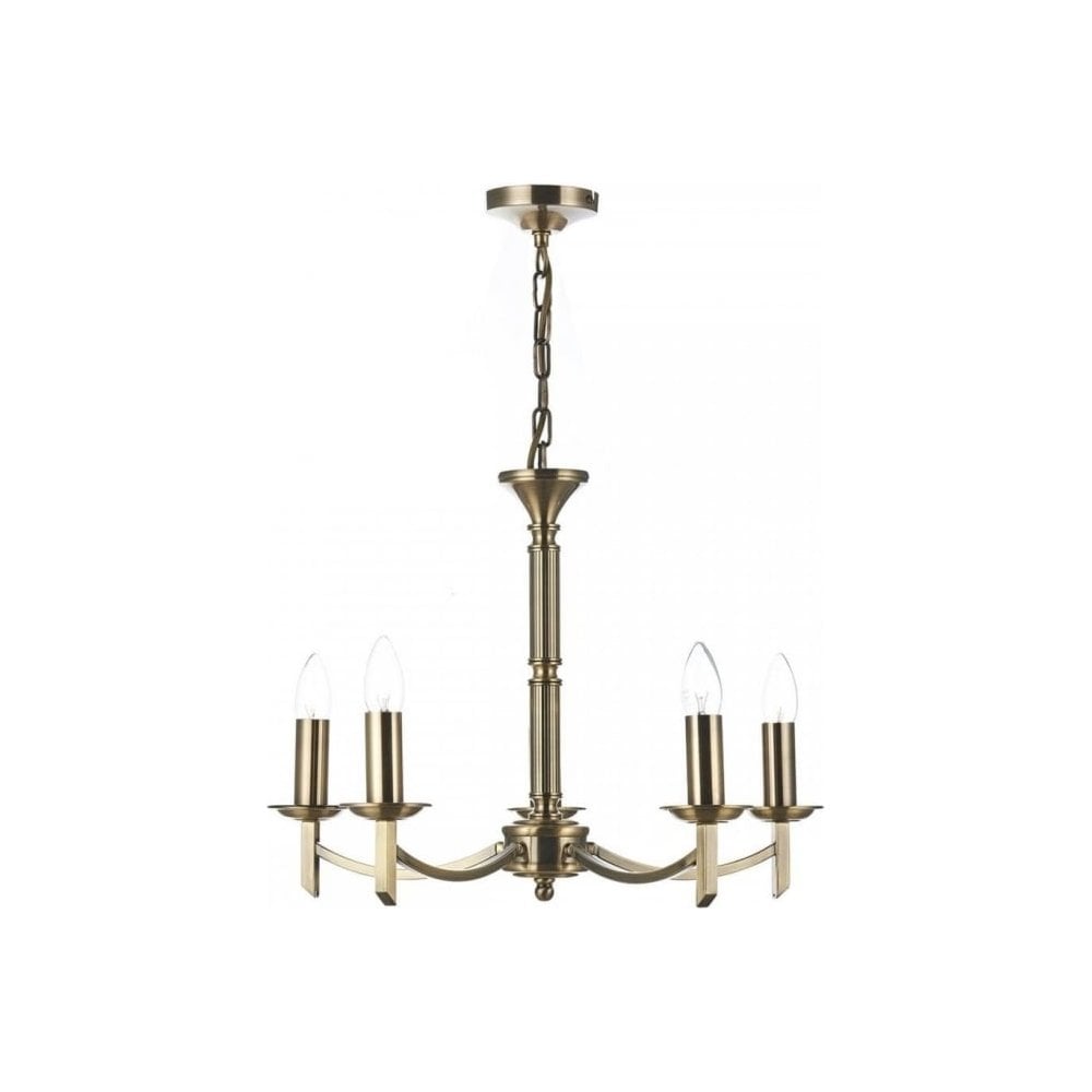 Ambassador Antique Brass 5 Light Chandelier – Decor Lighting