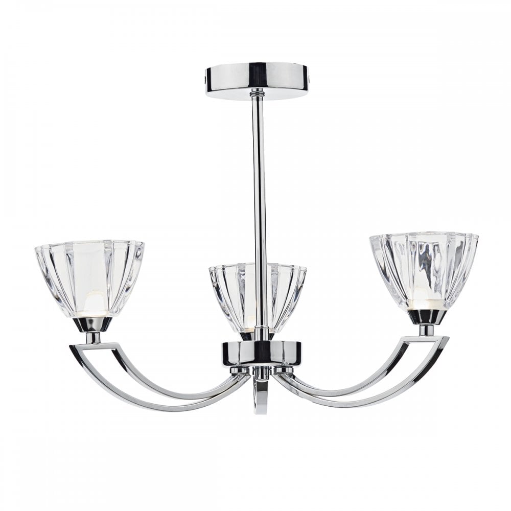 Vito Polished Chrome 3 Light Semi Flush Light – Decor Lighting