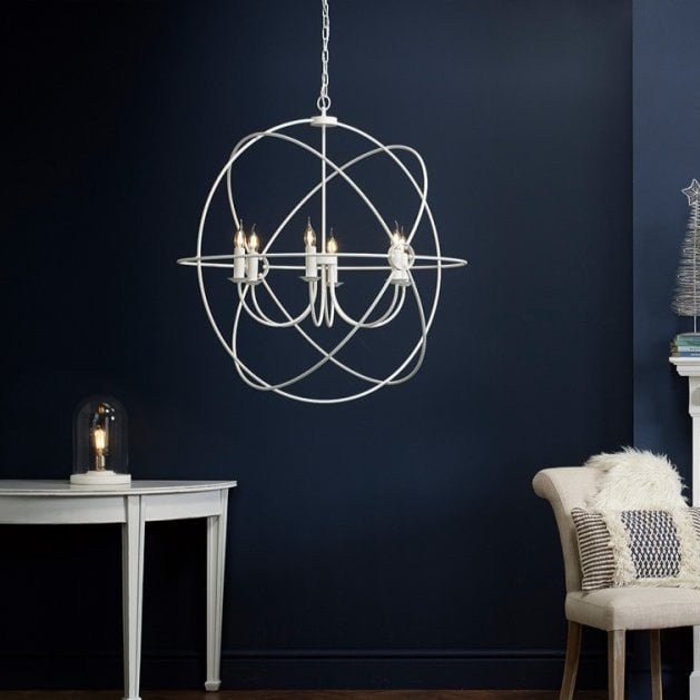 Orb Arctic White 6 Light 900mm Pendant – Decor Lighting