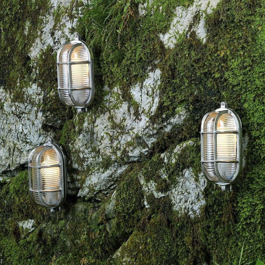Admiral Small Nickel Oval Exterior Wall Light – Decor Lighting