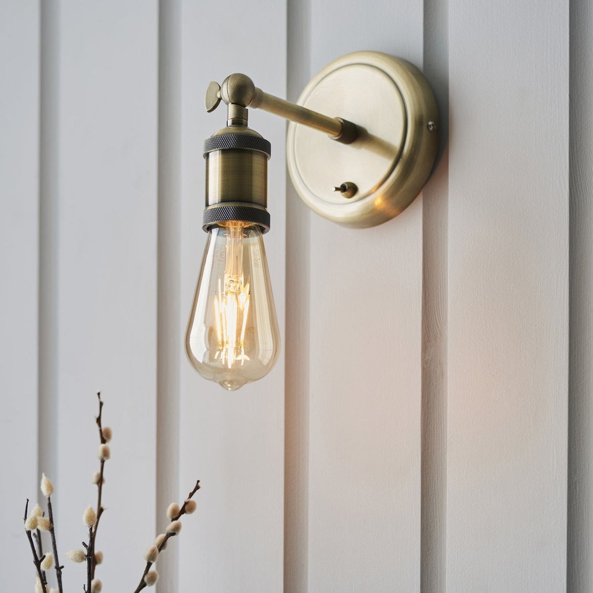 Hal Wall Light Antique Brass Plate – Decor Lighting