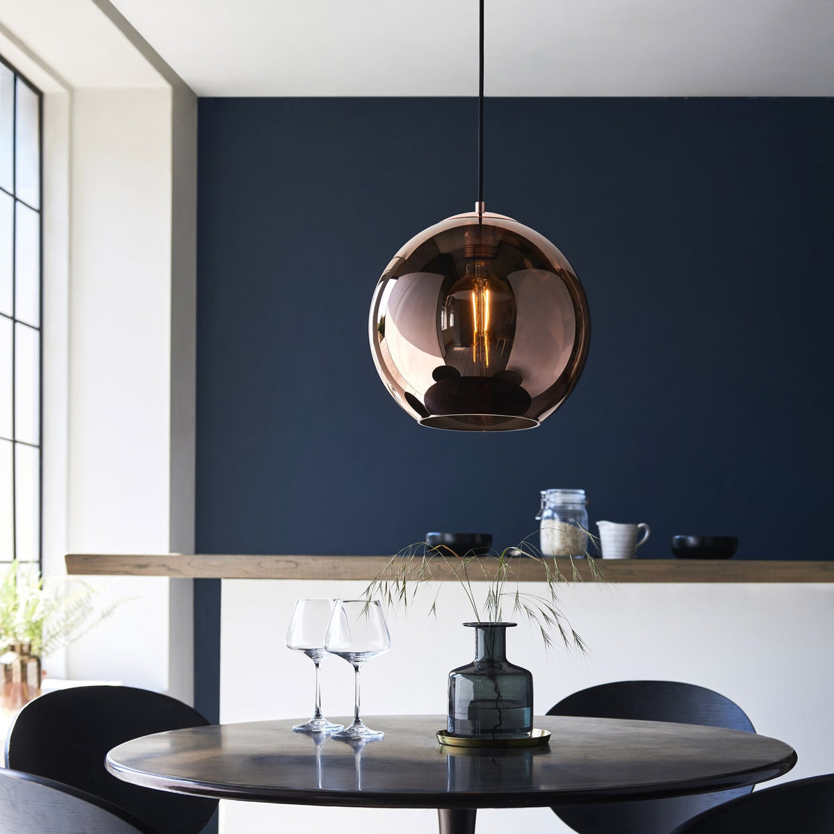 Boli Pendant Bar Light Matt Black & Copper – Decor Lighting