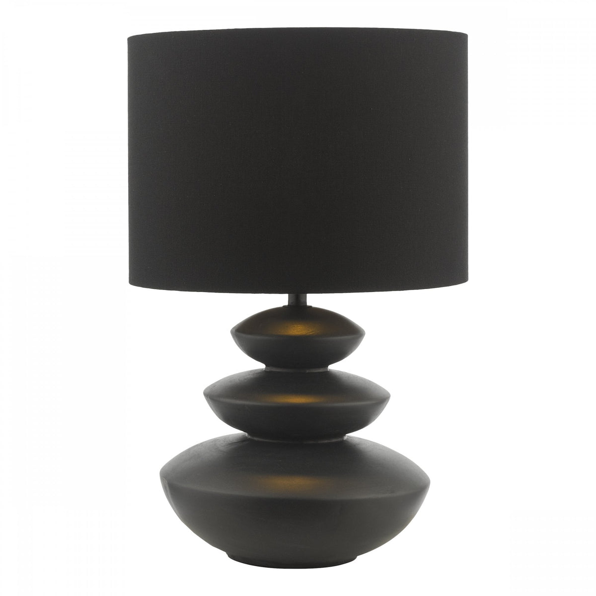 Discus Ceramic Table Lamp Black With Shade – Decor Lighting