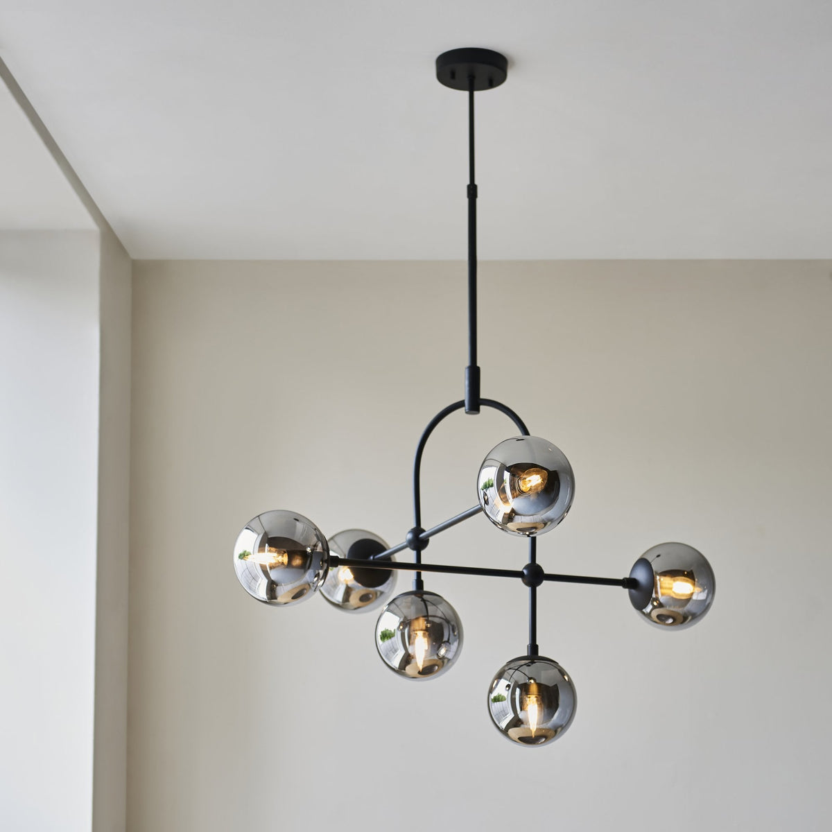Taylor Matt Black 6 Light Pendant Ceiling Light – Decor Lighting