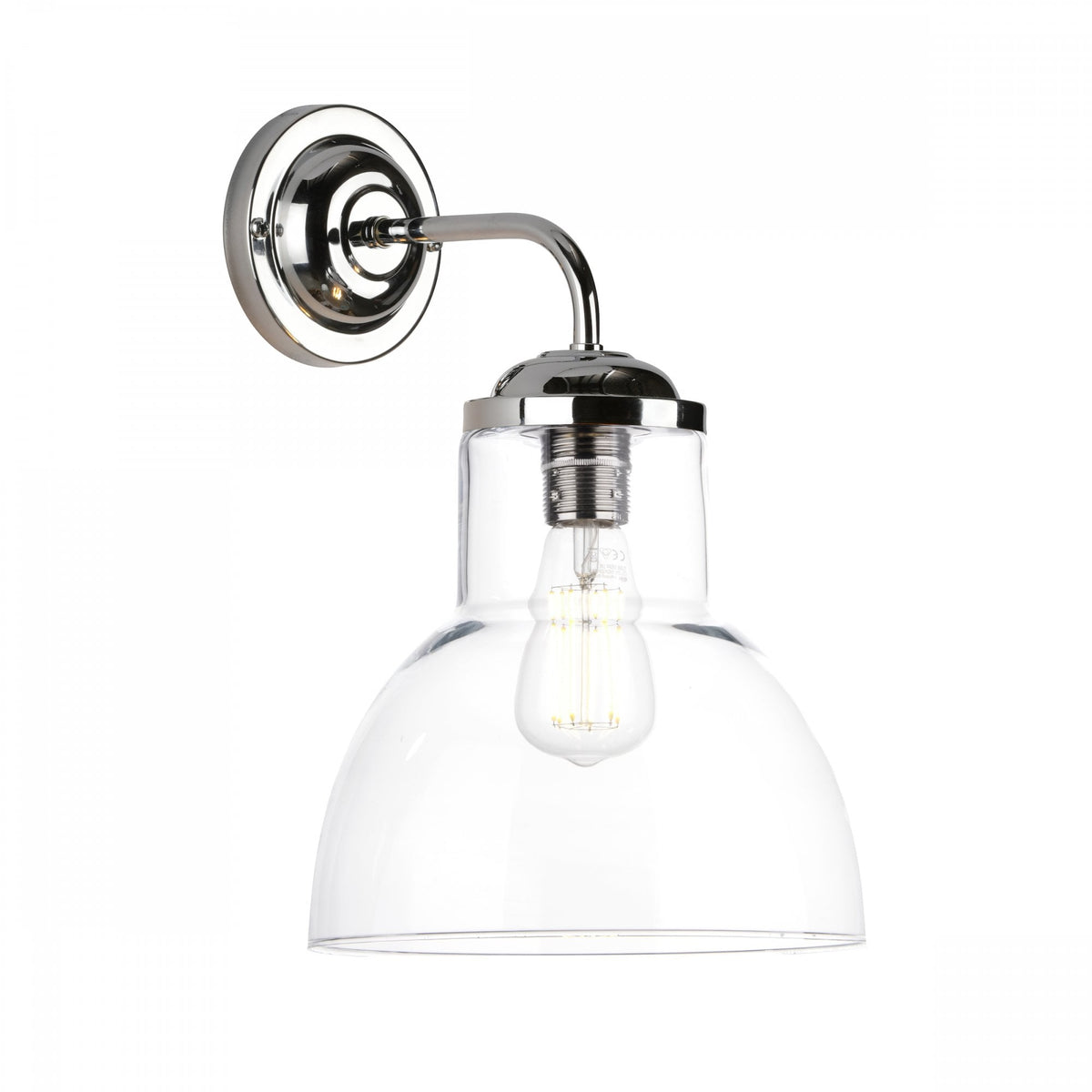 Upton Wall Light Polished Chrome and Clear Glass – Decor Lighting