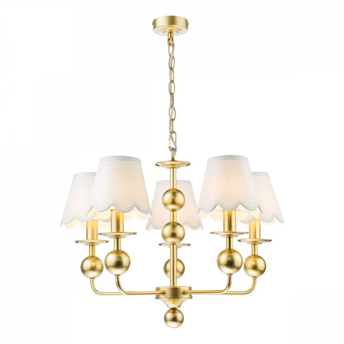 Tilda Satin Gold 5 Light Pendant Light Fitting Only – Decor Lighting
