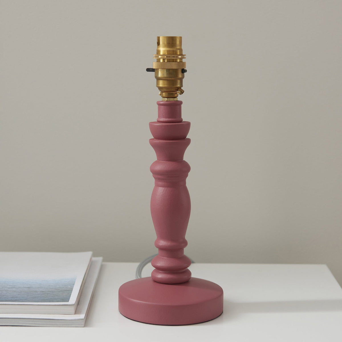 Bibury Wood & Satin Pink Table Lamp Base – Decor Lighting
