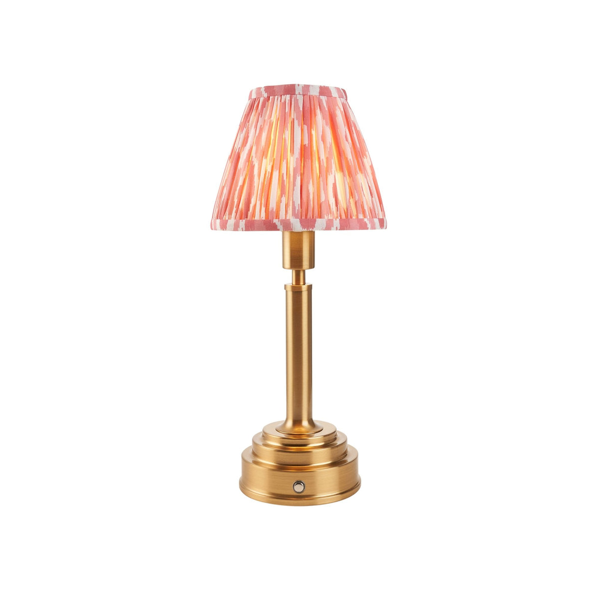 Upton Rechargeable Table Lamp & Ikat Coral Pink Shade – Decor Lighting