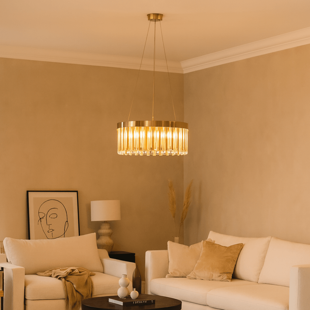 Hestia Antique Brass Pendant Ceiling Light 60cm – Decor Lighting