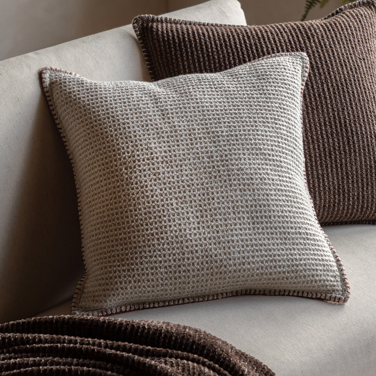 Alder Textured Cream Cushion – Decor Lighting
