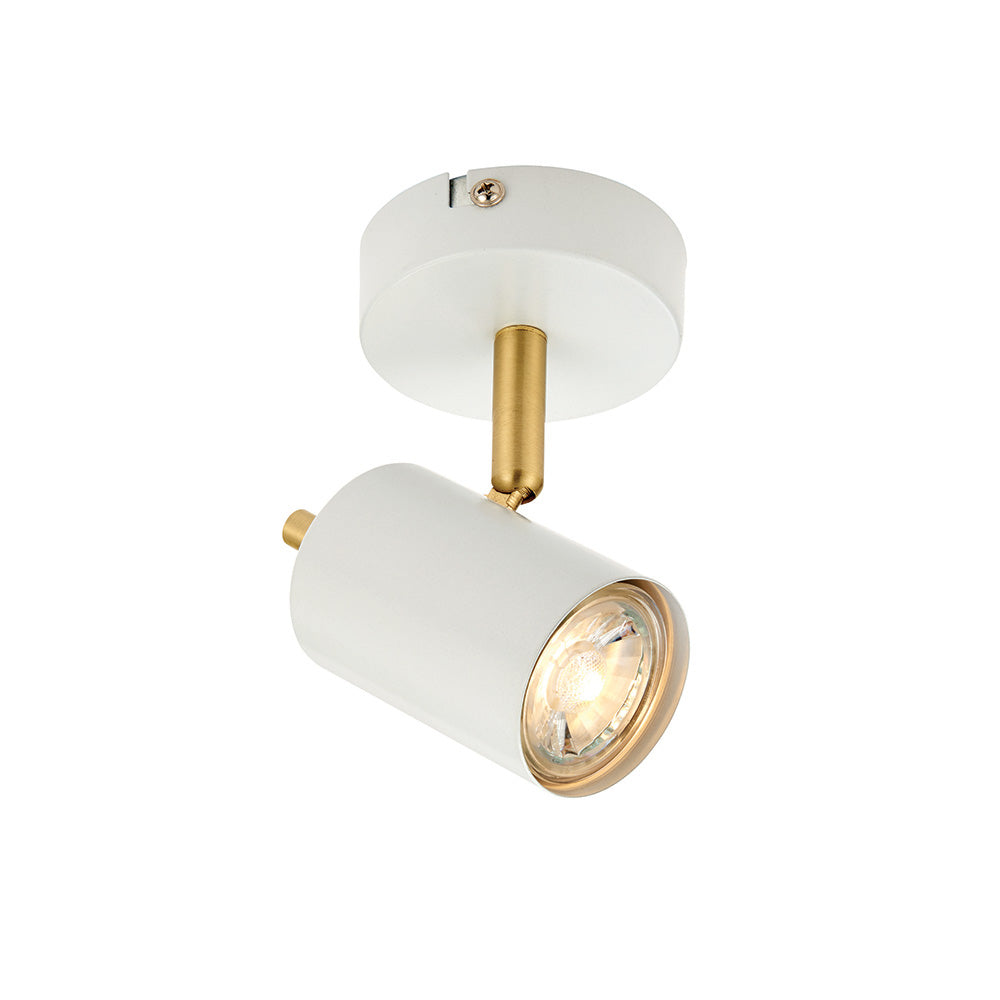 Gull Single Matt White & Gold Spotlight – Decor Lighting