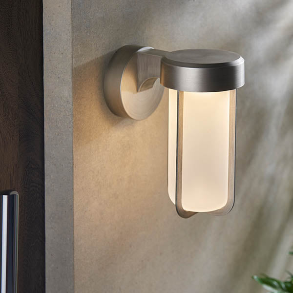 Georgia Brushed Silver with Frosted Glass LED Wall Light – Decor Lighting