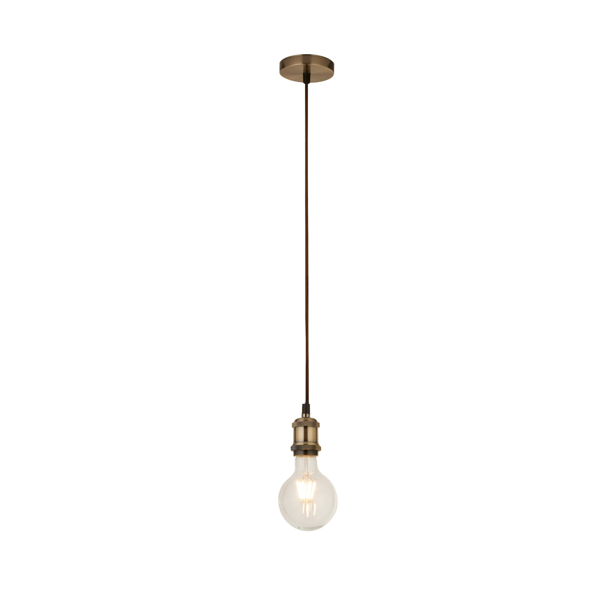 Antique Pendant Cable Suspension with Textile Scones – Decor Lighting