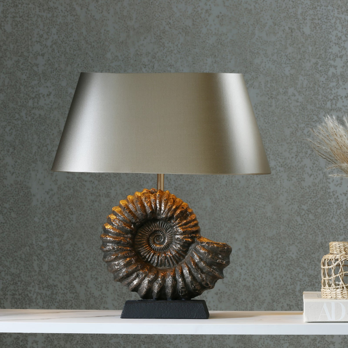 Ammonite Bronze Table Lamp & Shade – Decor Lighting