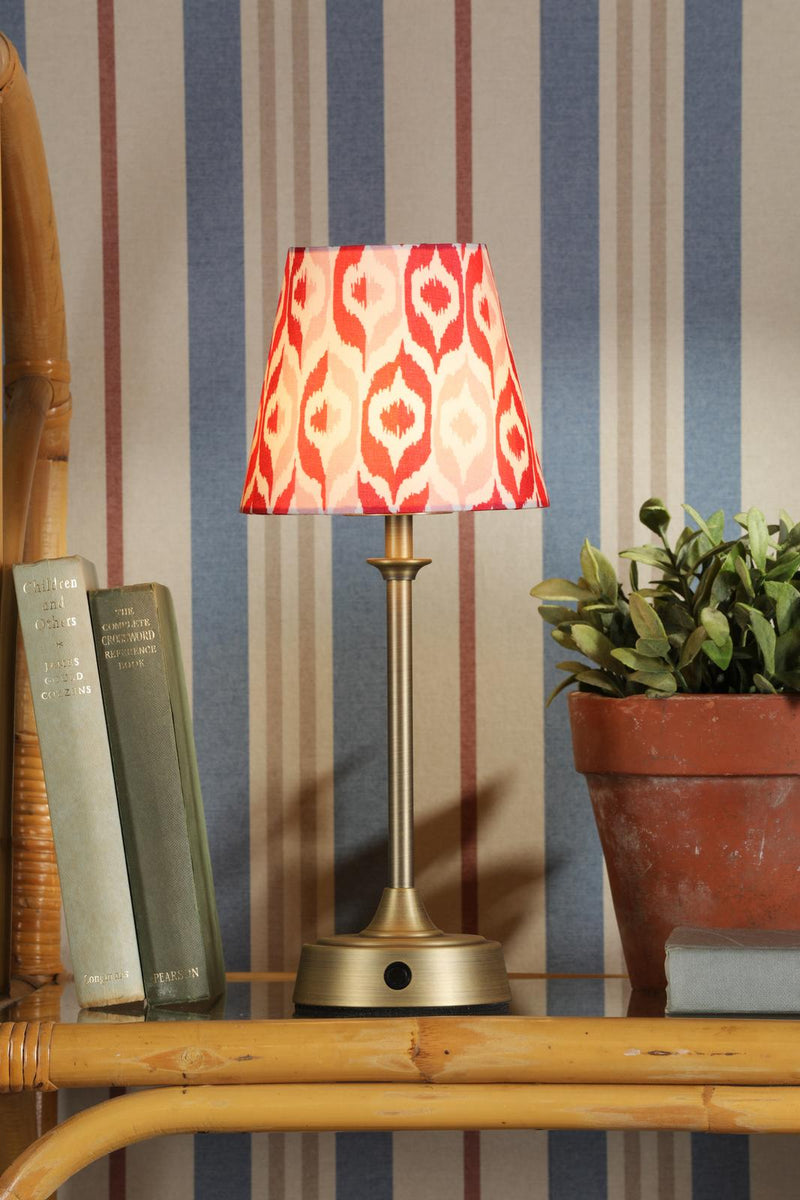 Apsley Antique Brass & Isla Ikat Rechargeable LED Table Lamp – Decor ...