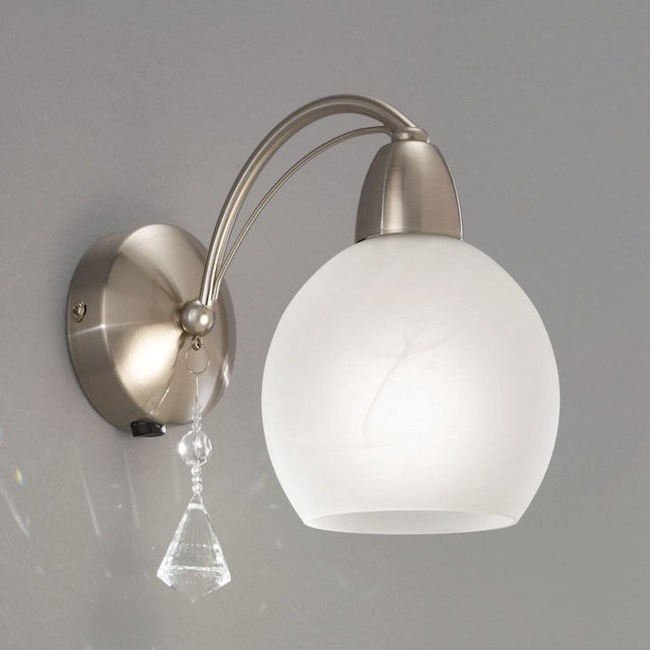 Thea Satin Nickel 1 Light Wall Light – Decor Lighting