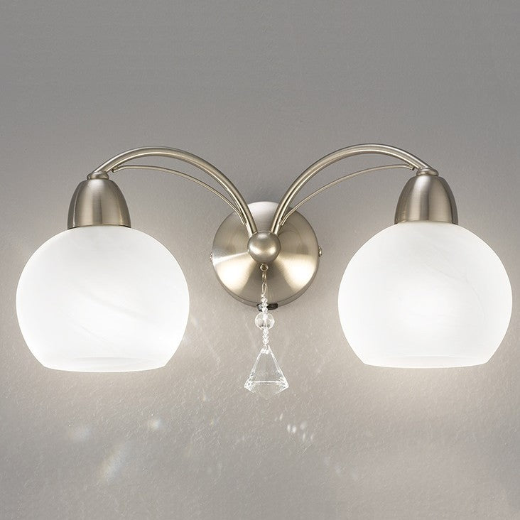 Thea 2Light Wall Light Satin Nickel – Decor Lighting