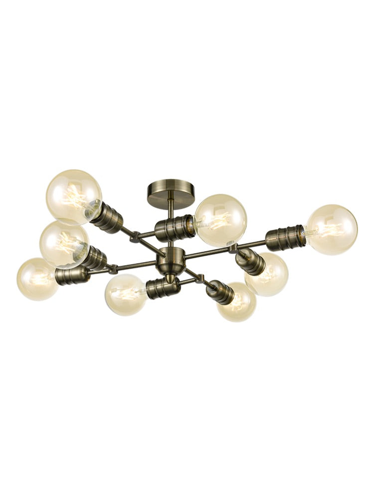 Impact Antique Brass 8 Light Ceiling Light – Decor Lighting