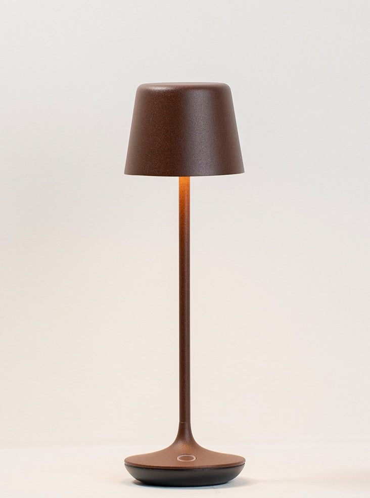 Nomad Portable Table Lamp in Brown Rust with Light Shade – Decor Lighting