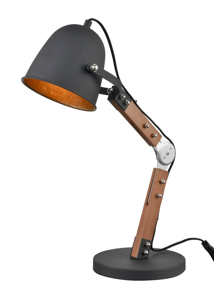 Duke Large Black & Gold Adjustable Desk Lamp – Decor Lighting