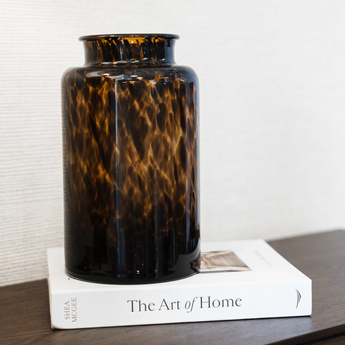 Amber Speckled Leopard Smudge Glass Vase – Decor Lighting