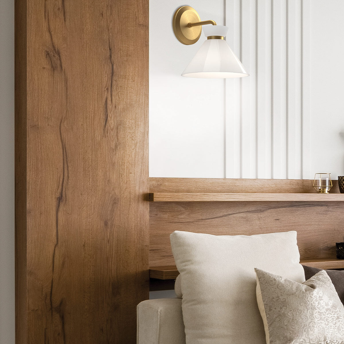 Halston 1 Light Wall Light Brushed Gold – Decor Lighting