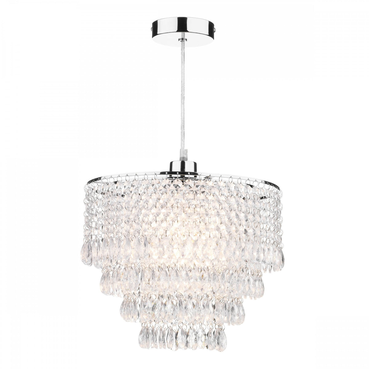 Dionne Non Elec Pendant Polished Chrome Clear Droppers – Decor Lighting