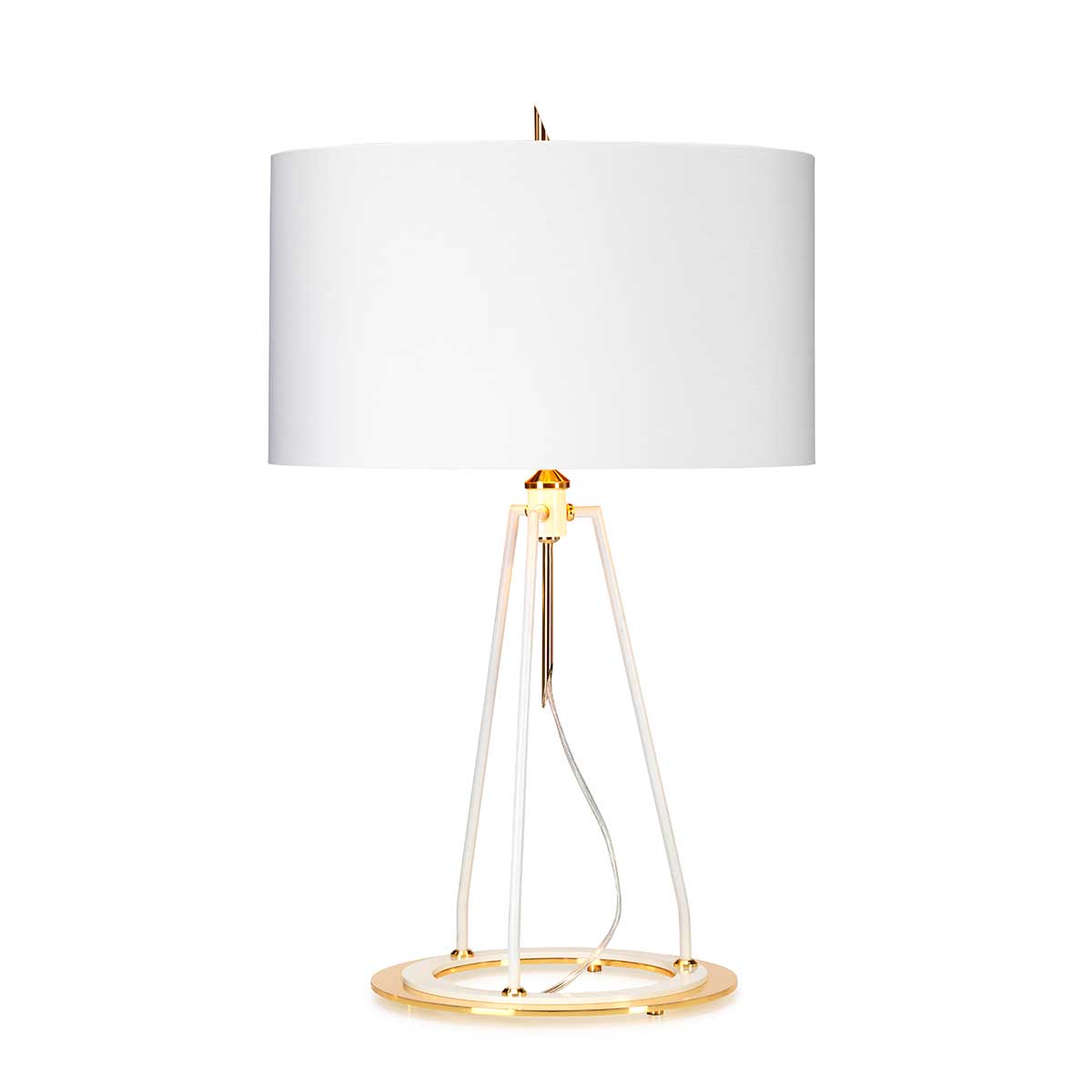 Ferrara White & Polished Gold Table Lamp – Decor Lighting