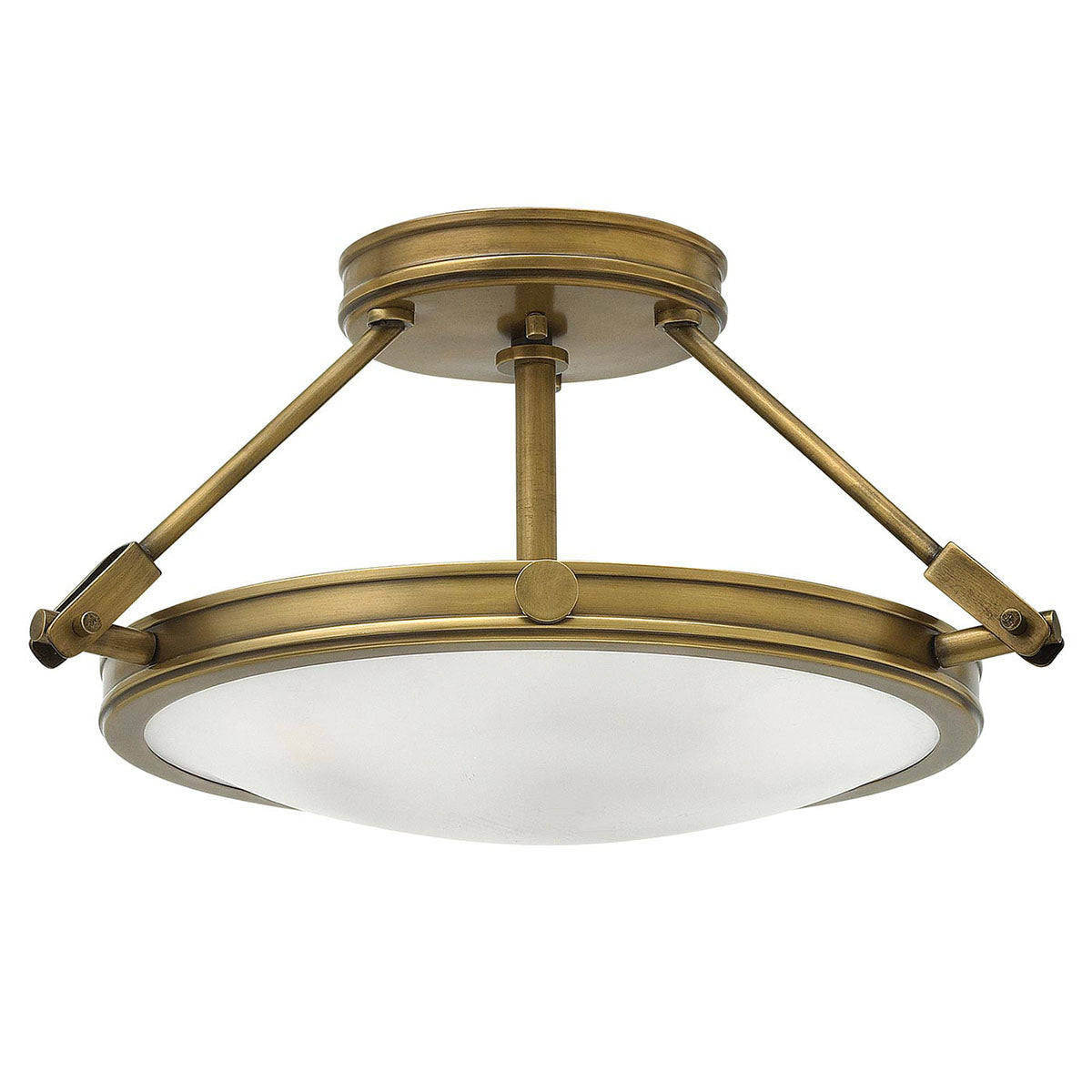 Collier 3 Light Semi-Flush Ceiling Light Heritage Brass – Decor Lighting