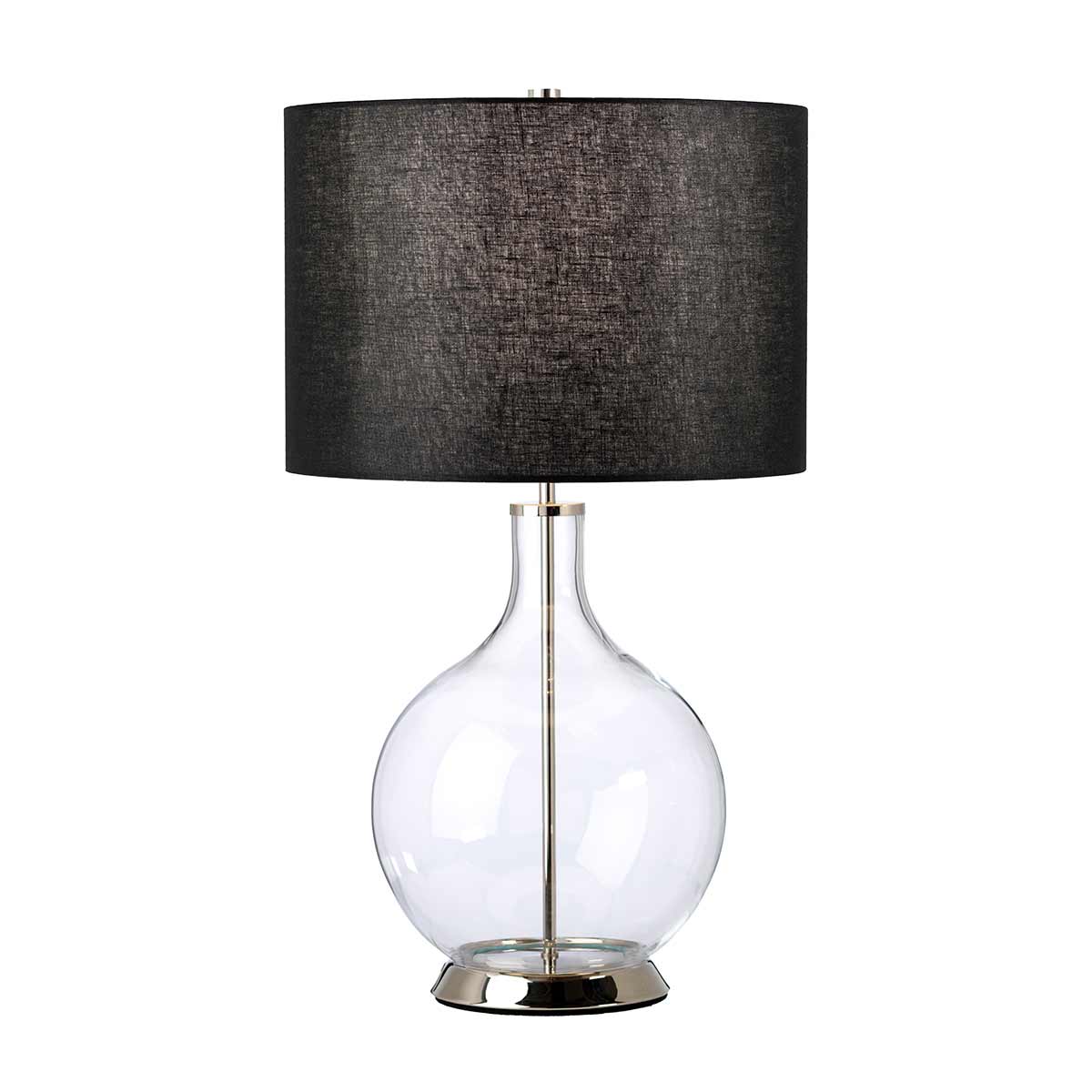 Orb 1 Light Table Lamp with Black Shade Polished Nickel – Decor Lighting