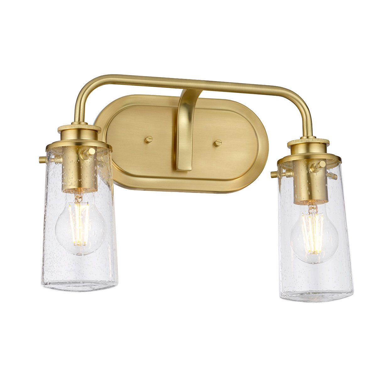 Braelyn 2 Light Wall Light Brushed Brass – Decor Lighting