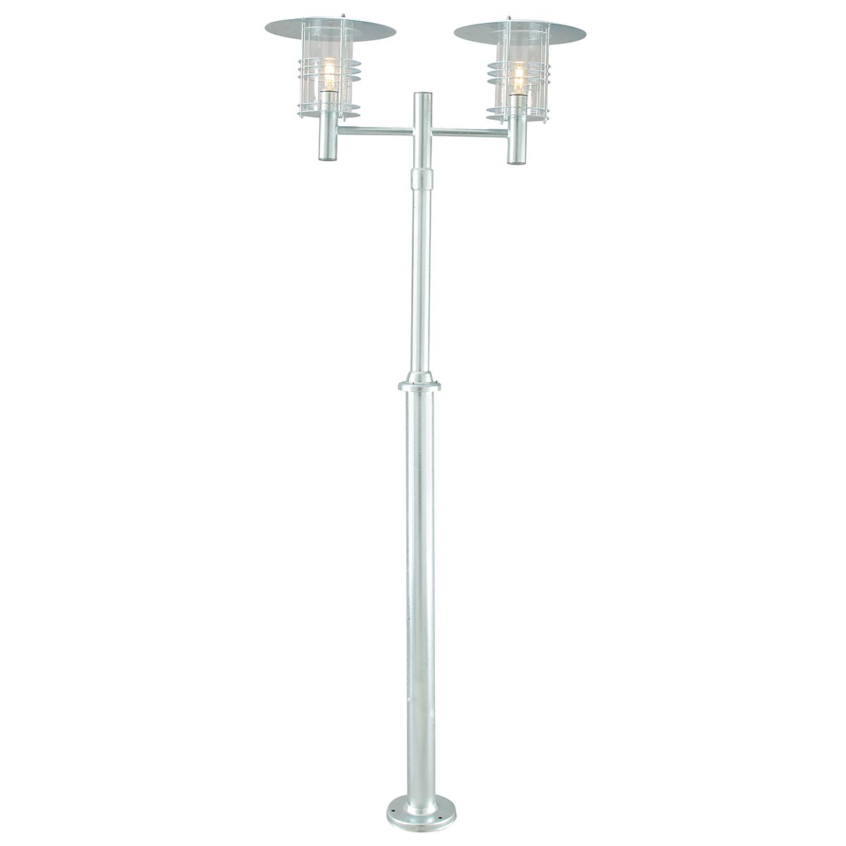 Stockholm 2 Light Twin Lamp Post - Galvanised – Decor Lighting